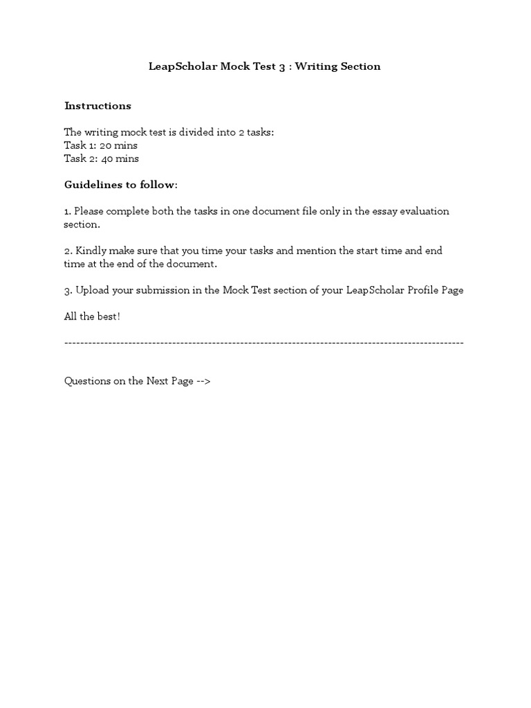 LeapScholar Writing Mock Test 3 | PDF