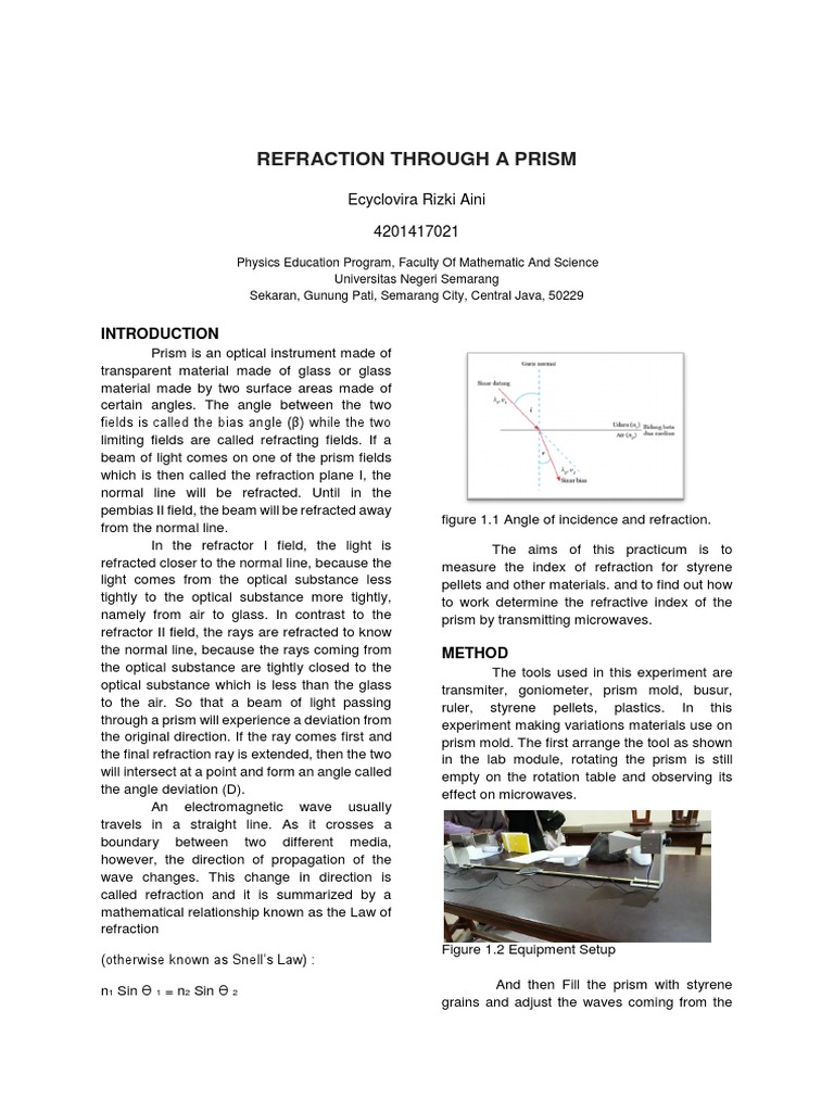Refraction Through A Prism | PDF | Refraction | Prism