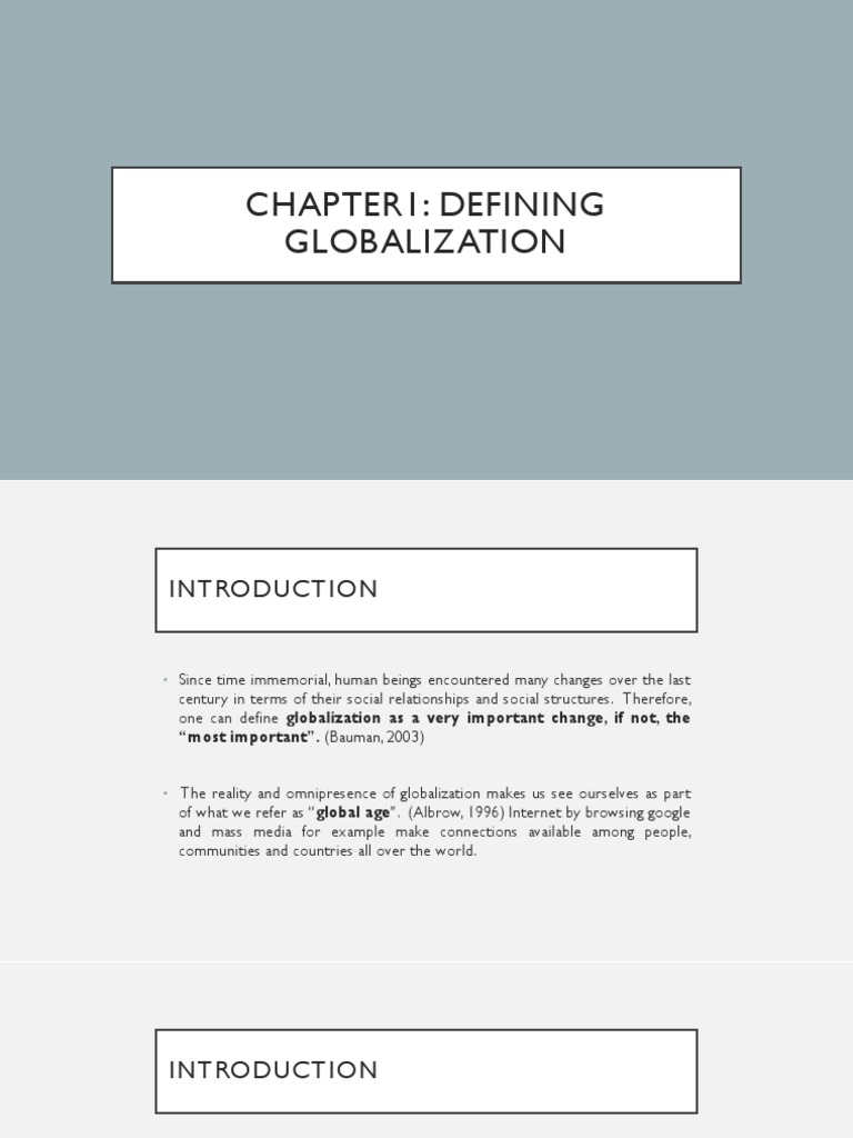 Chapter1: Defining Globalization | PDF | Globalization | Economies