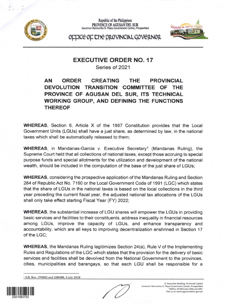 EO - Creating Devolution Transition COmmittee | PDF | Capacity Building ...