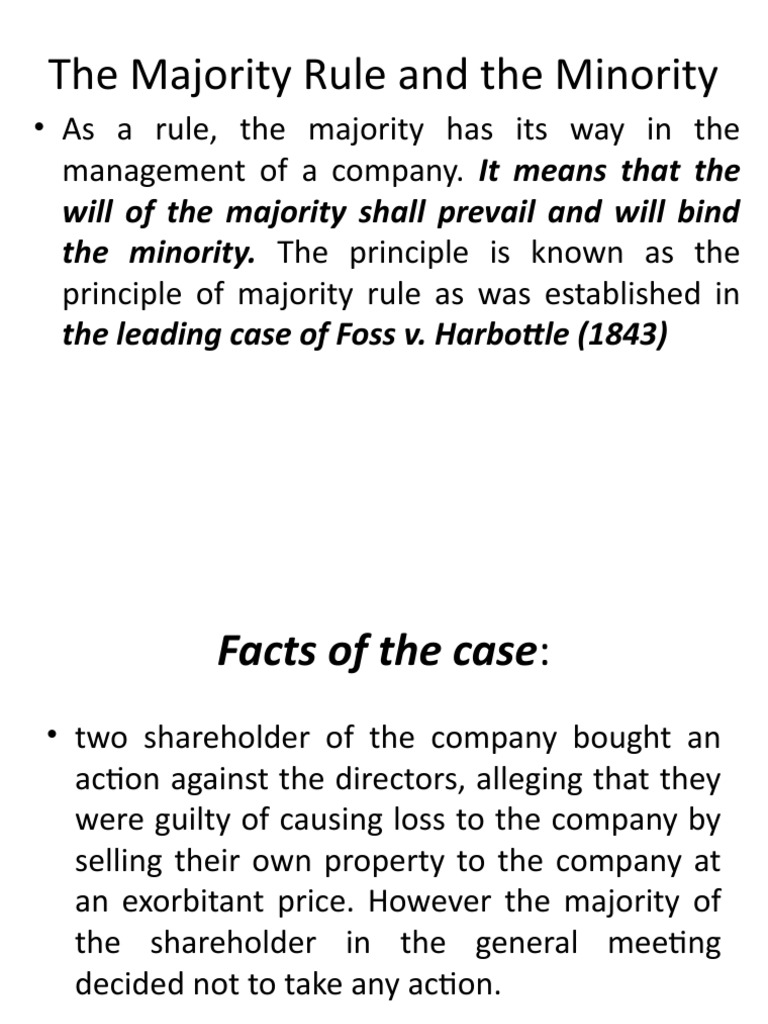 The Majority Rule and The Minority | PDF | Dividend | Interest
