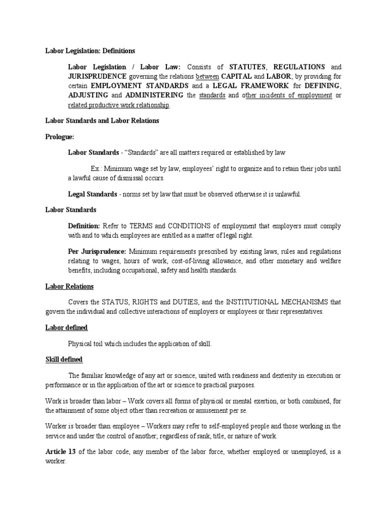 Labor Law by Azucena Notes 1-121 | PDF | Employment | Labour Law