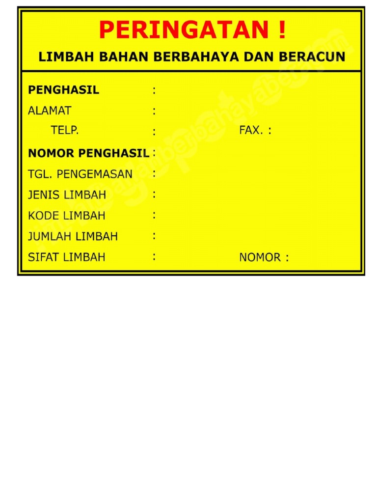 Label Limbah B3 | PDF