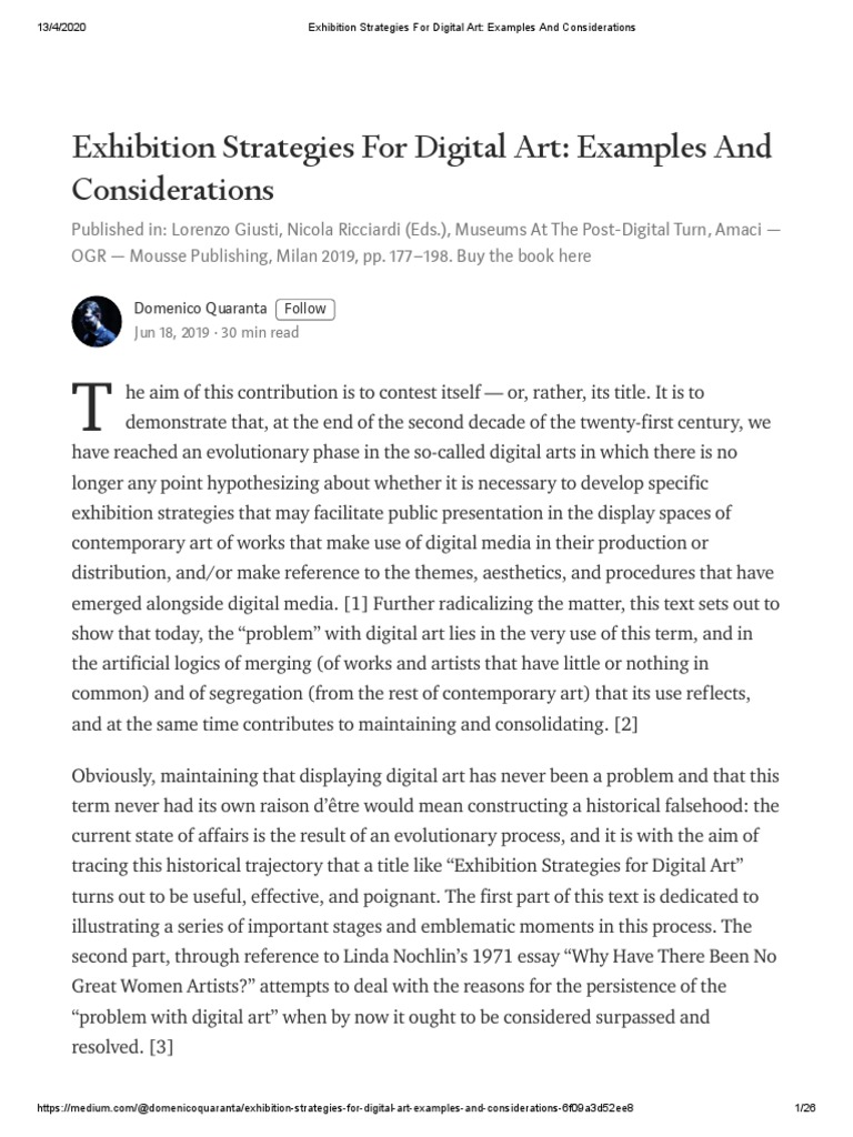 Exhibition Strategies For Digital Art - Examples and Considerations ...
