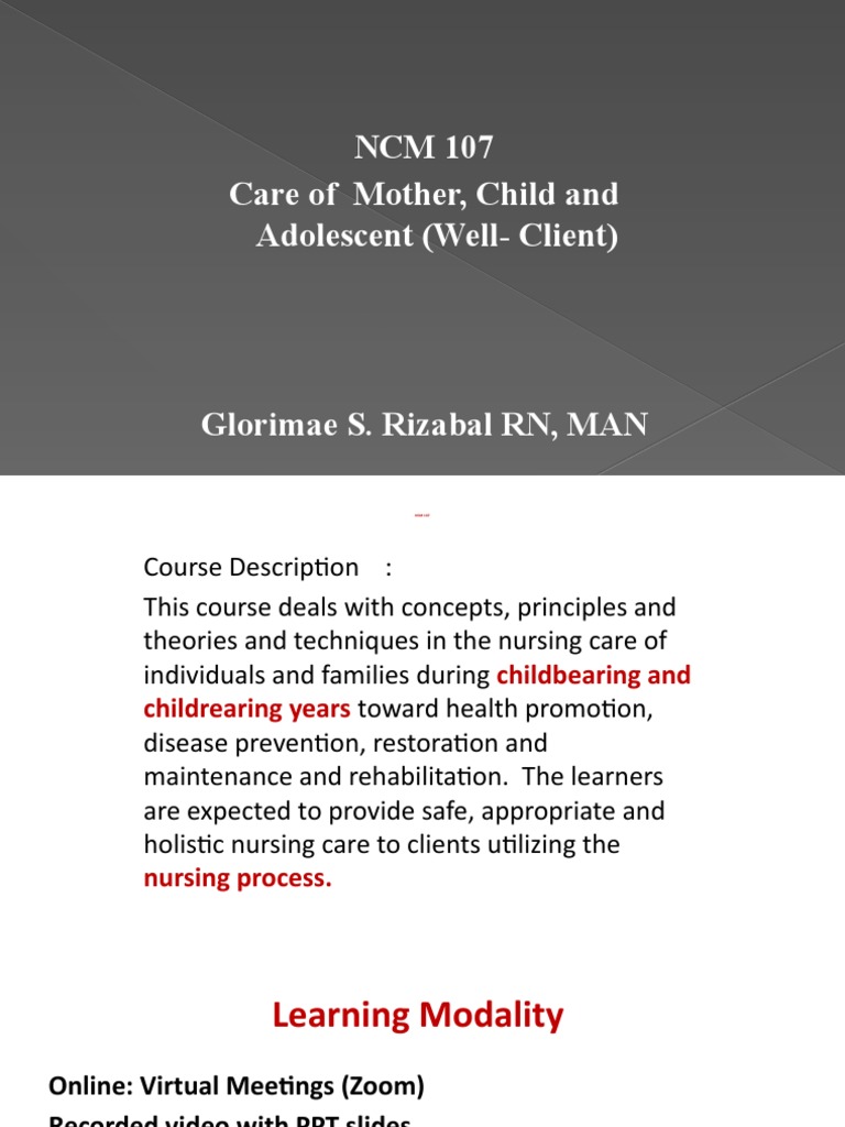 NCM 107 Care of Mother, Child and Adolescent (Well-Client) | PDF ...