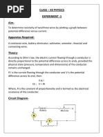 Potentiometer Class 12 Project | PDF
