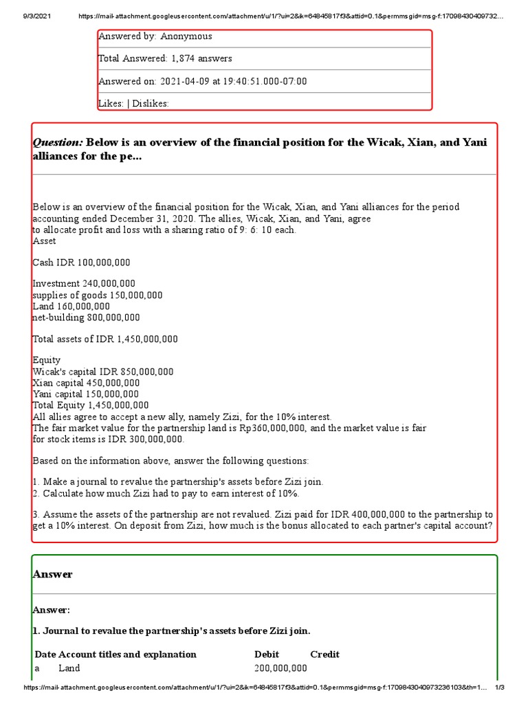 Soal Tkda 1 | PDF | Stocks | Interest