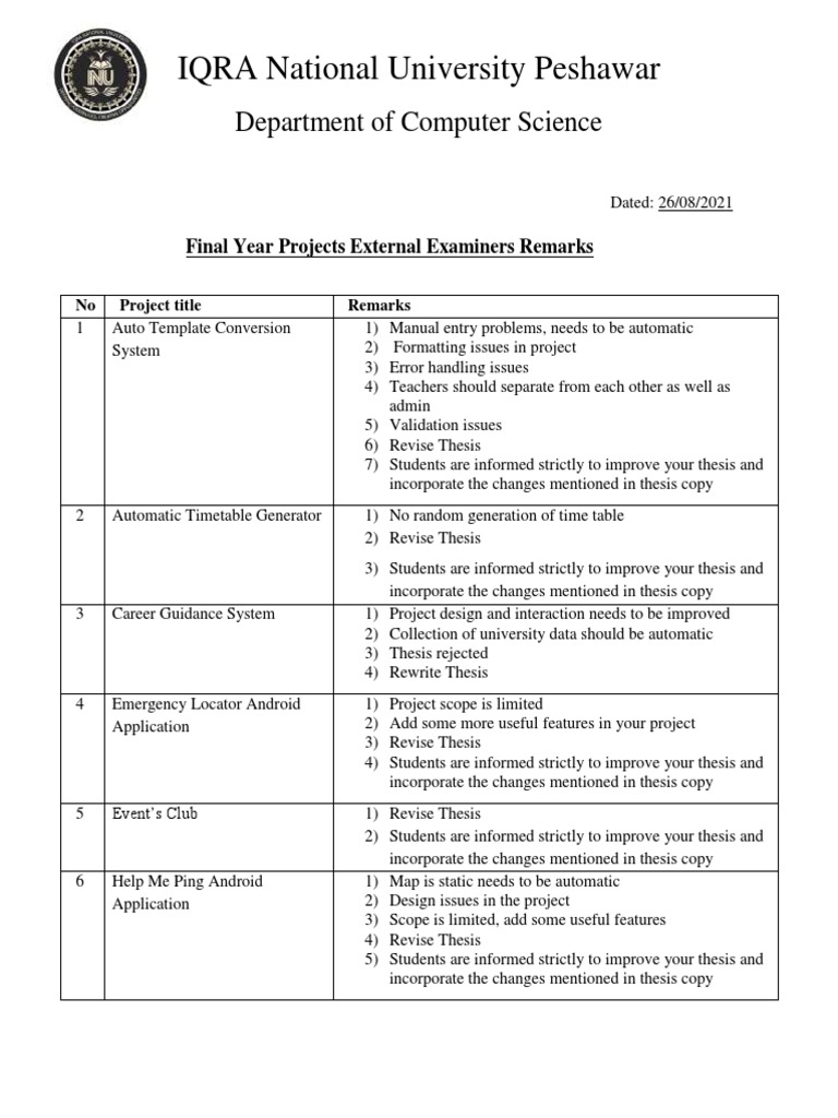 External Evaluation Remarks | Download Free PDF | Thesis | Software