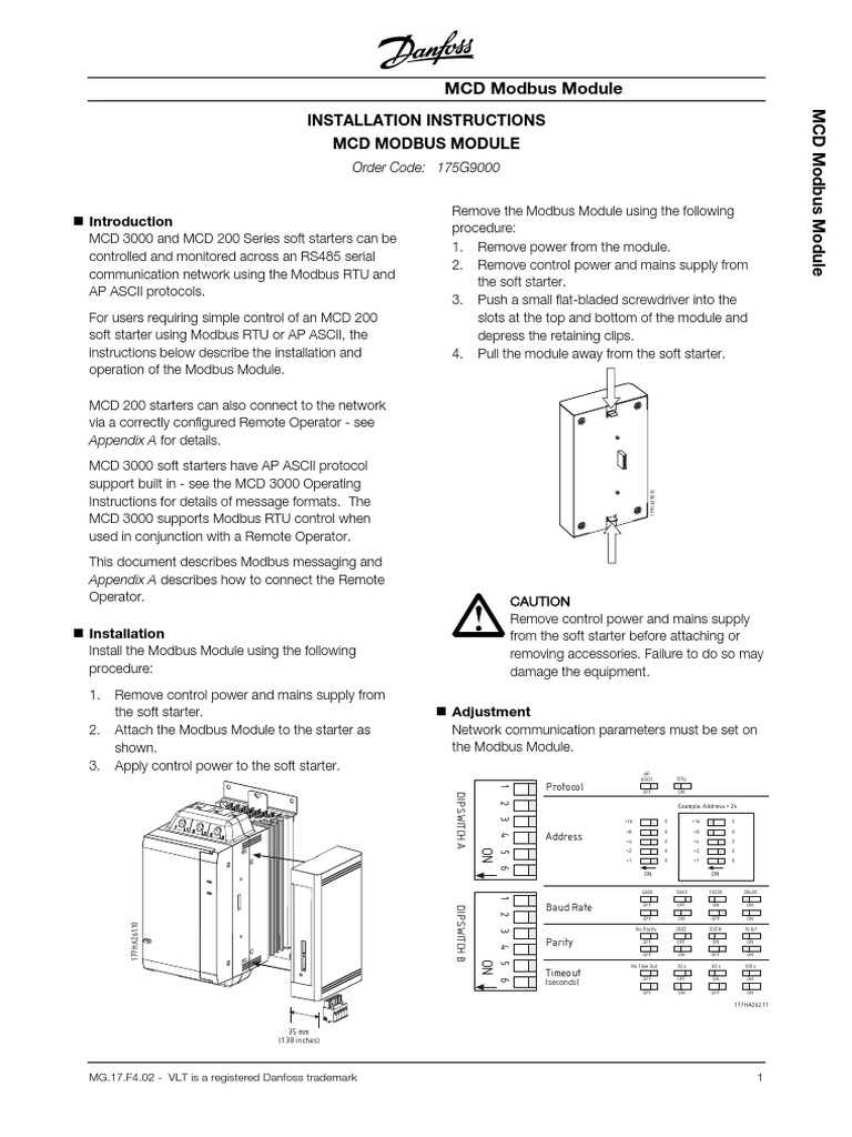 Installation Instructions MCD Modbus Module | PDF | Computer ...