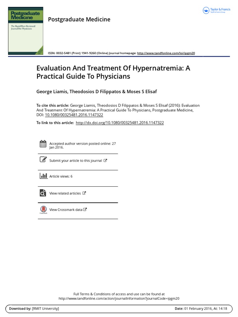 Evaluation and Treatment of Hypernatremia: A Practical Guide To ...
