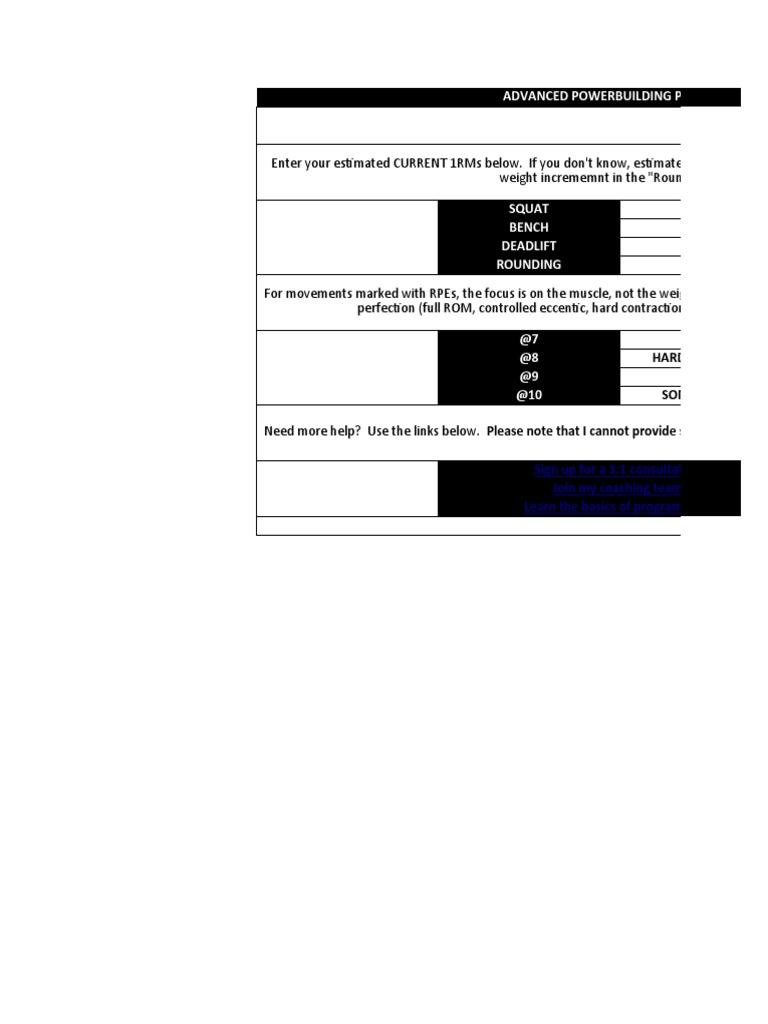 8 Week Powerbuilding | PDF | Recreation | Weight Training