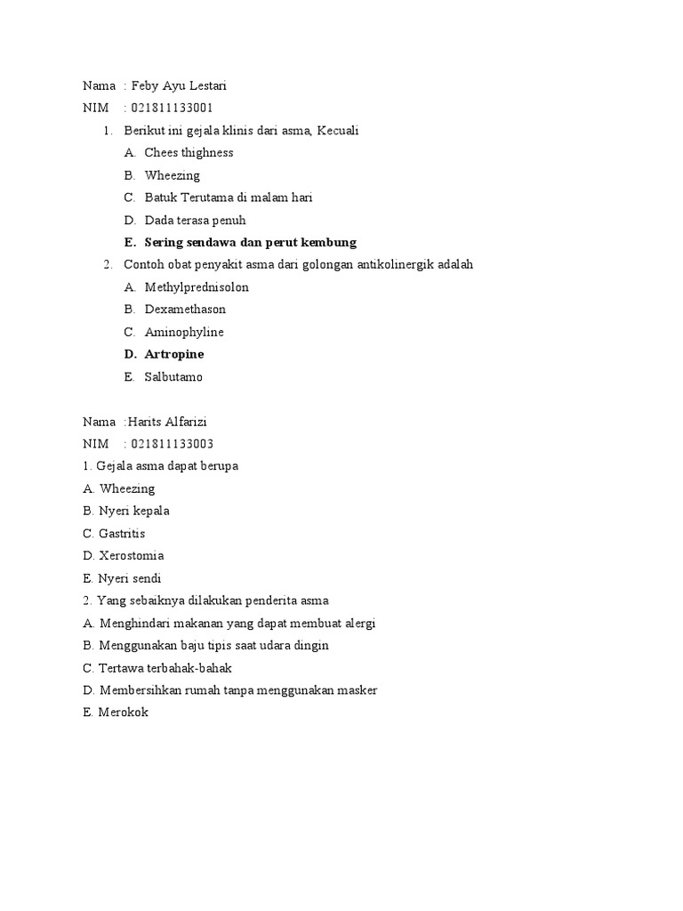 Gejala dan Pengobatan Asma: Panduan Lengkap | PDF | Kesehatan Holistik