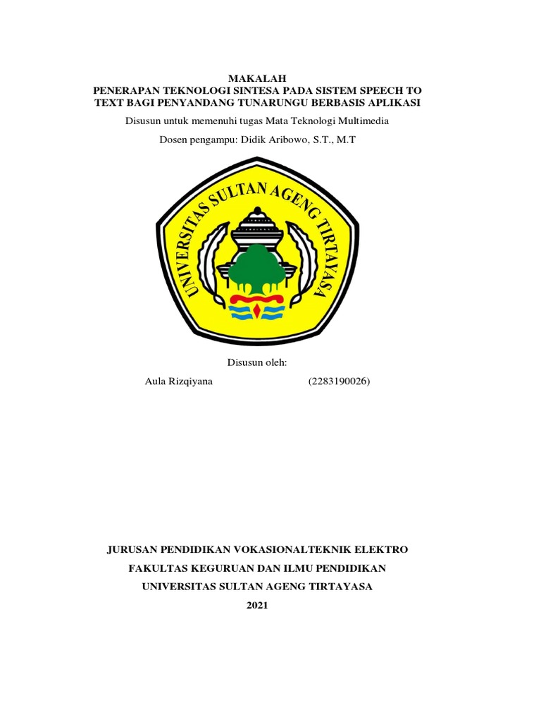 Aula Rizqiyana - 2283190026 - Kelas B - Makalah Materi Audio Dan Suara - Pertemuan 2 Tekmul 2021 ...