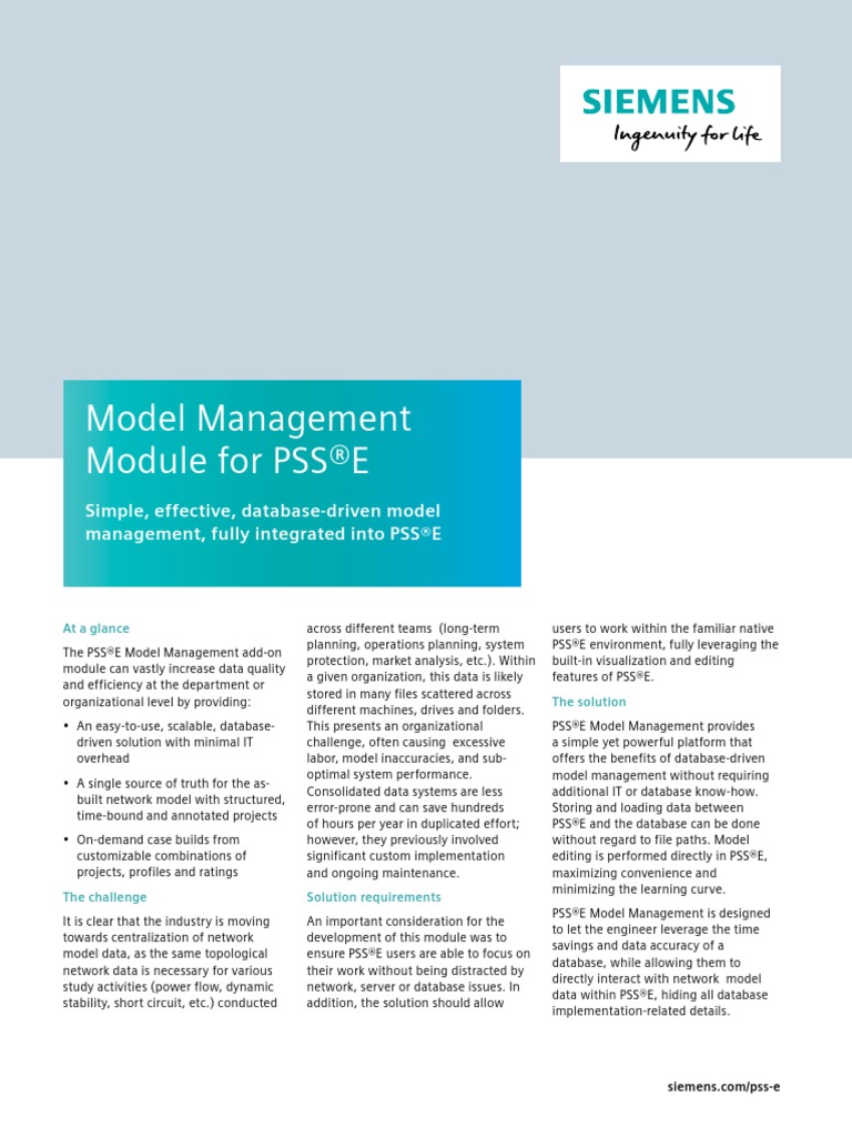 Pss e ModelManagementModule Datasheet en v2 0 Original | PDF ...