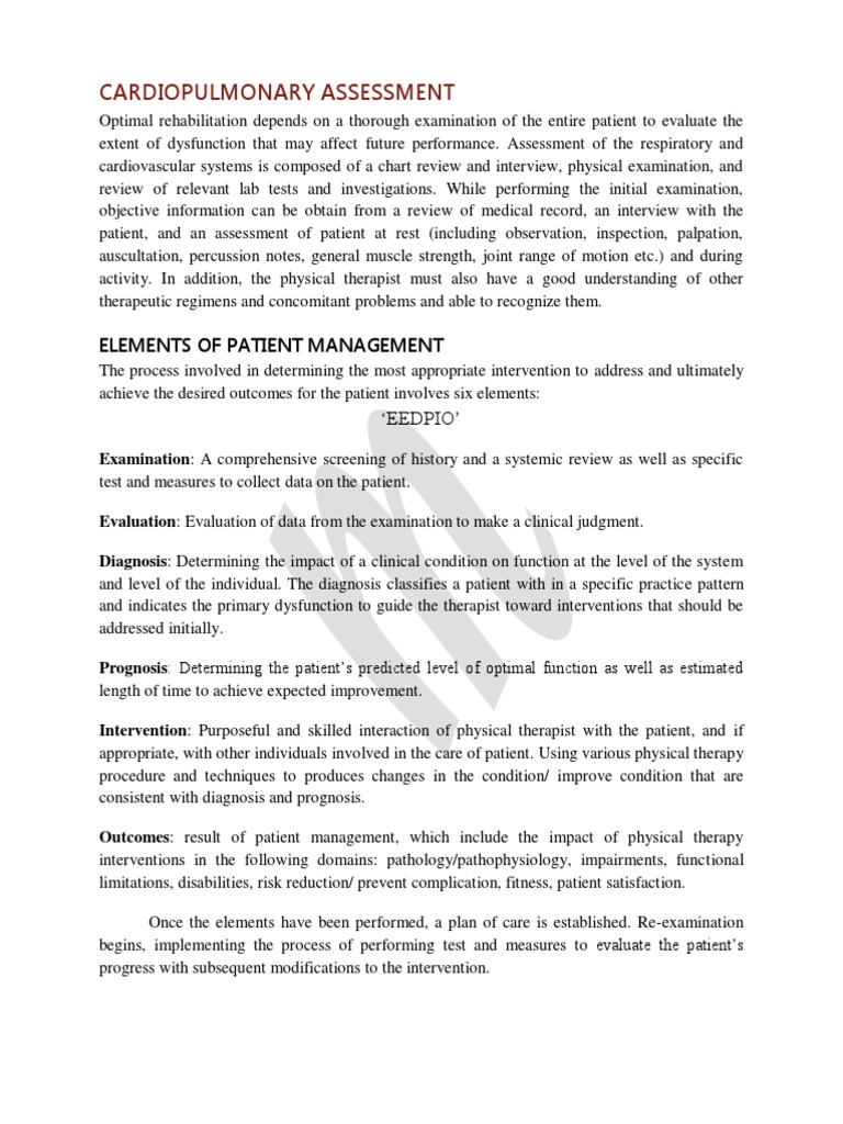 Cardiopulmonary Assessment in PT | PDF | Heart Valve | Diastole