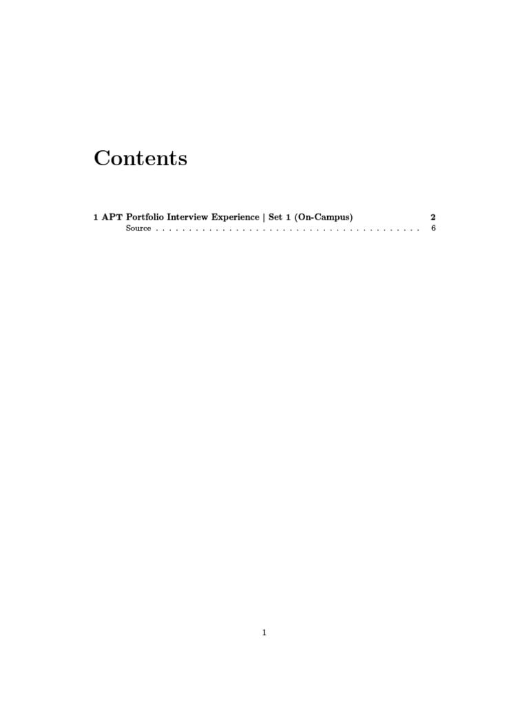 1 Apt Portfolio Interview Experience Set 1 On Campus 2 Pdf