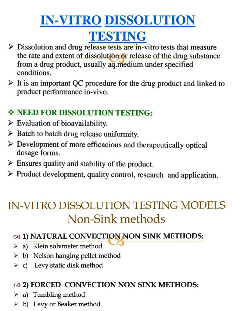 In Vitro Dissolution Testing Models | PDF | Adsorption | Filtration