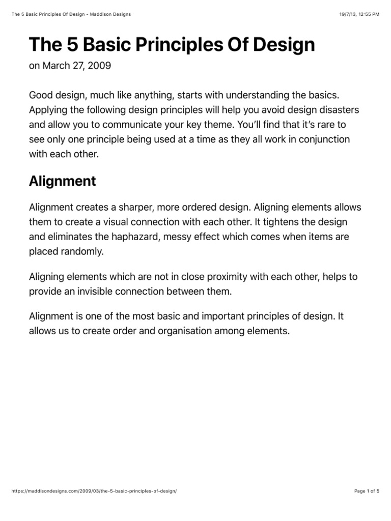 ARTDIR The 5 Basic Principles of Design - Maddison Designs | PDF ...