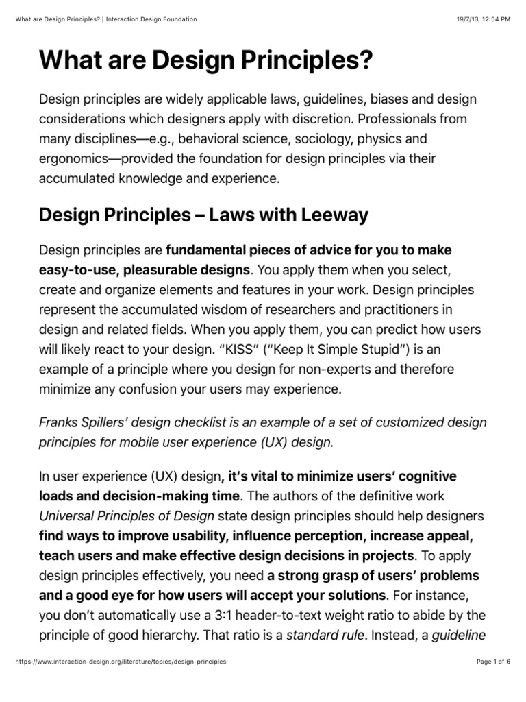 What Are Design Principles? - Interaction Design Foundation | PDF ...