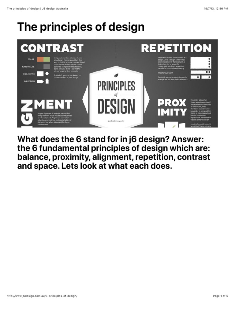 The Principles of Design - J6 Design Australia | PDF | Shape