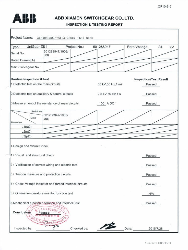 ABB Test | PDF | Voltage | Electrical Equipment