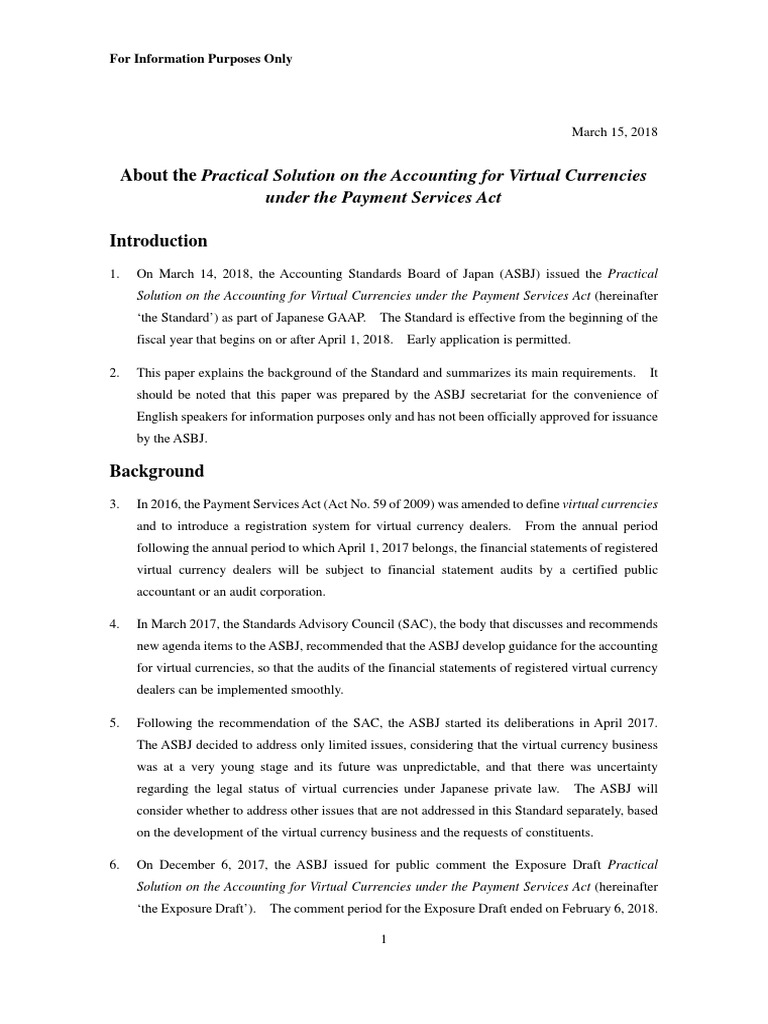 About The Practical Solution On The Accounting For Virtual Currencies ...