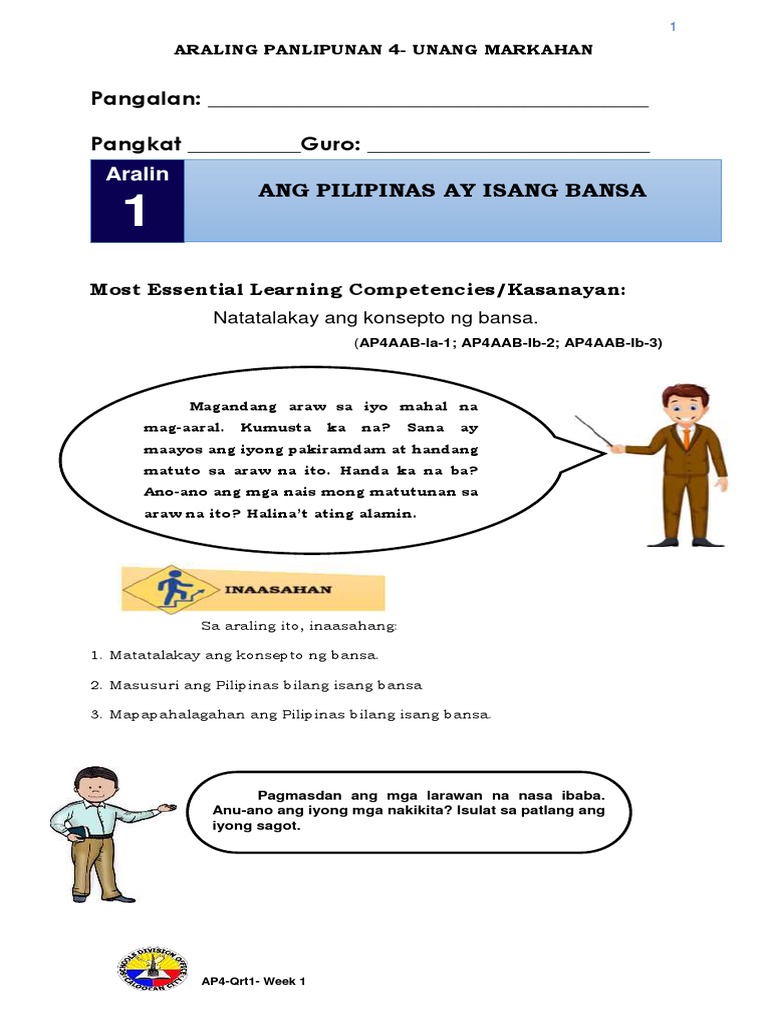 AP 4 Q1 Week 1 | PDF