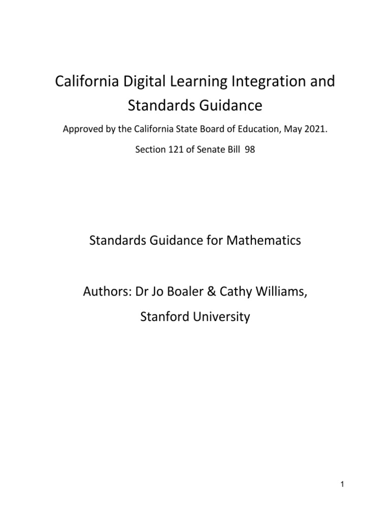 California Math Standards Guidance | PDF | Shape | Area