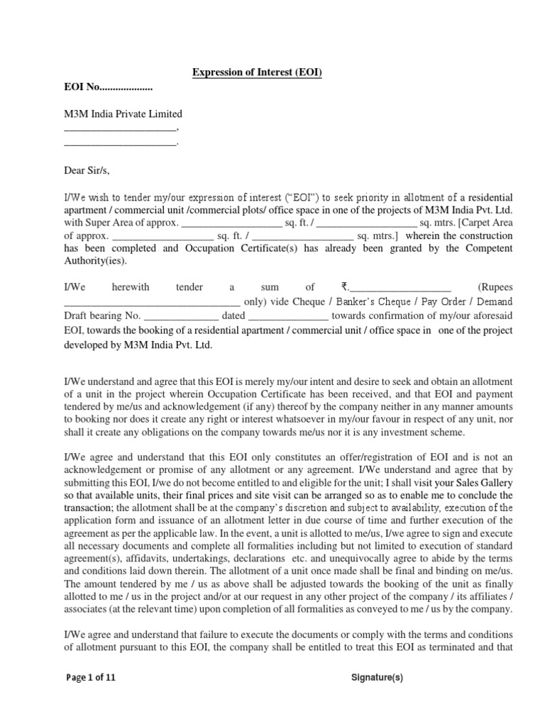 Expression of Interest (EOI) EOI No................... | PDF | Government