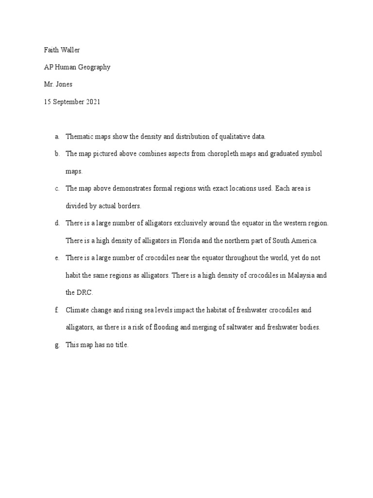 Ap Human Geo: FRQ 1 | PDF