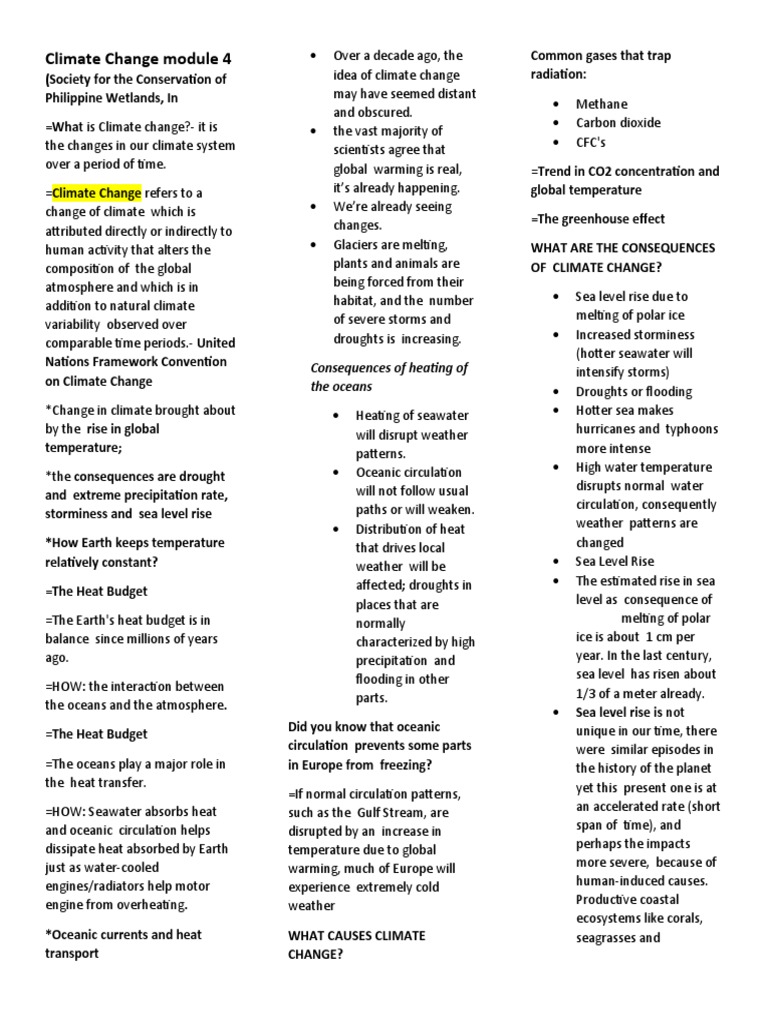 Climate Change Module 4 | PDF | Climate Change | Climate