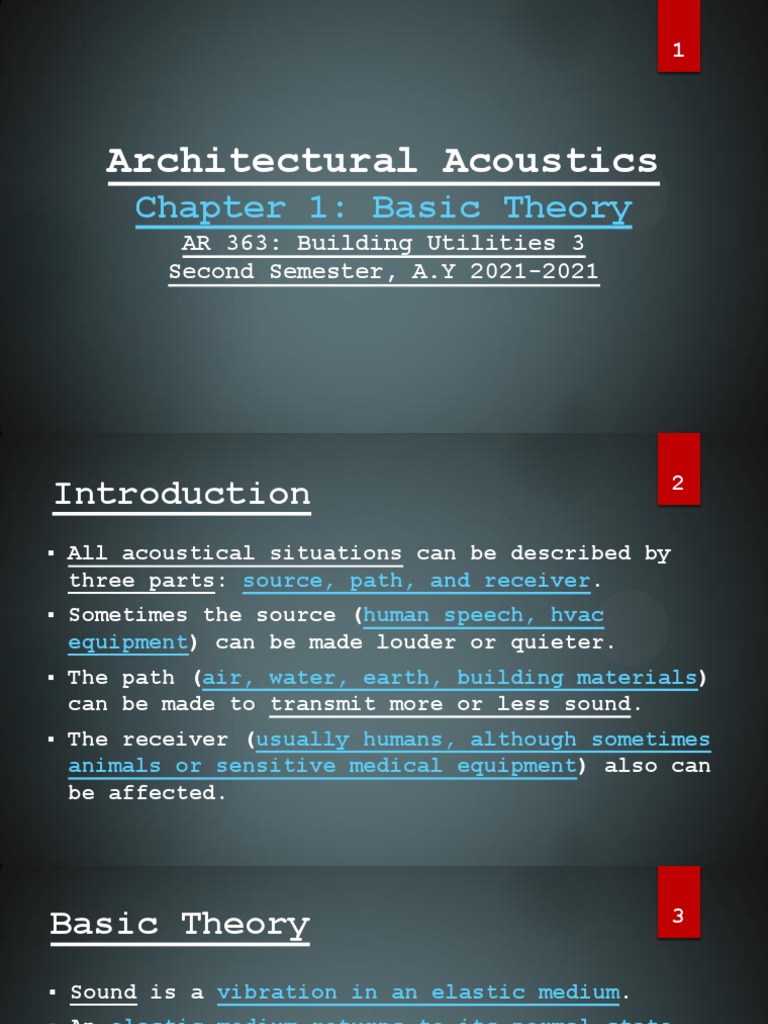 Architectural Acoustics: Chapter 1: Basic Theory | PDF | Decibel | Sound
