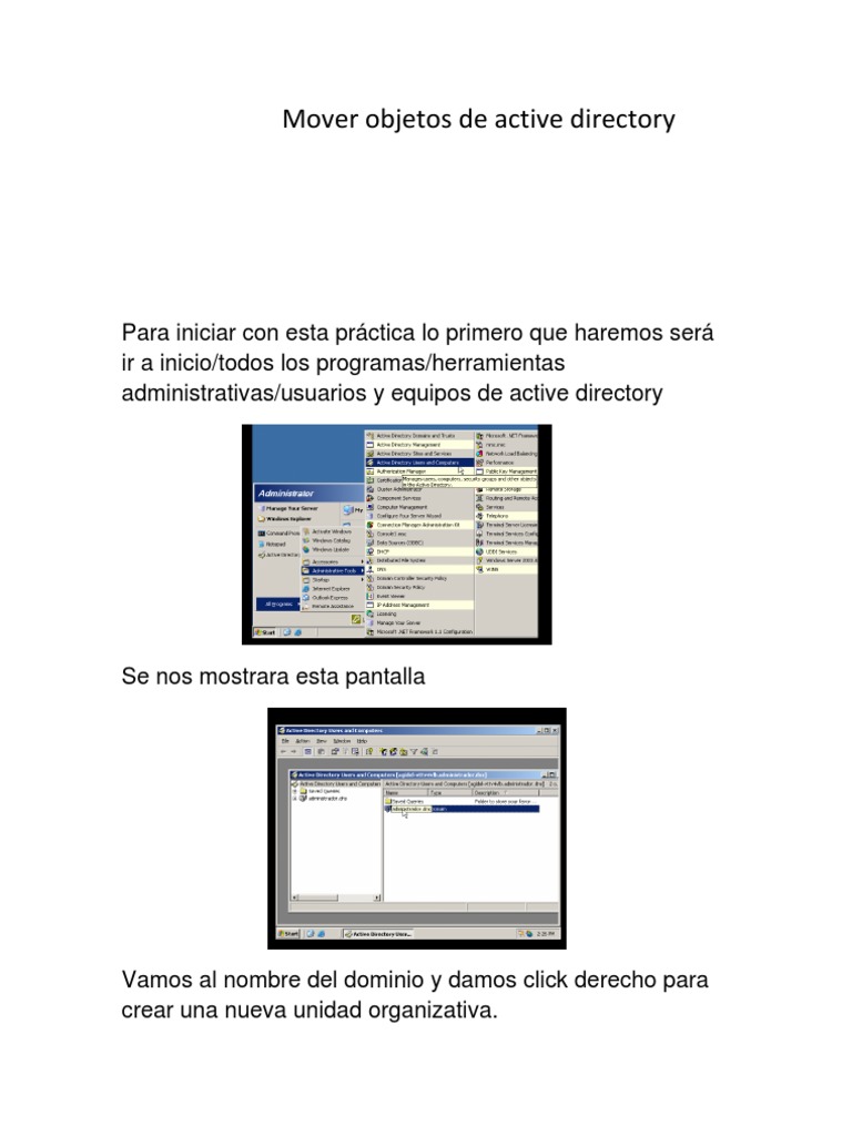 Mover Objetos de Active Directory | PDF | Hogar, jardinería y bricolaje
