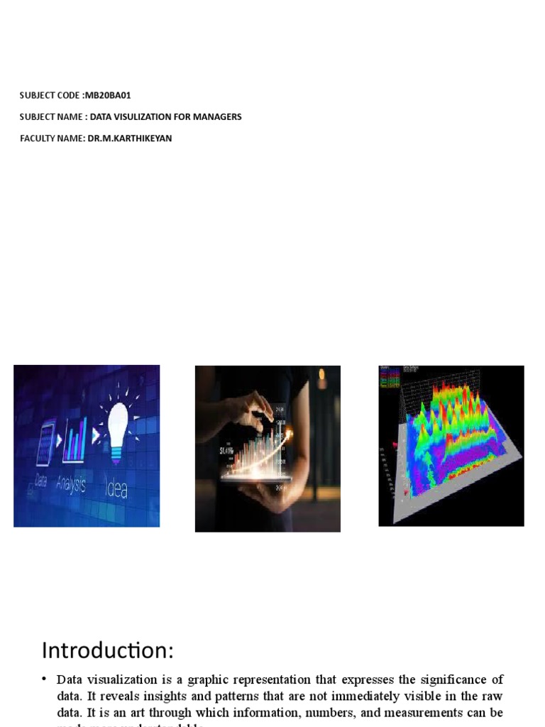 Subject Code:Mb20Ba01 Subject Name: Data Visulization For Managers ...