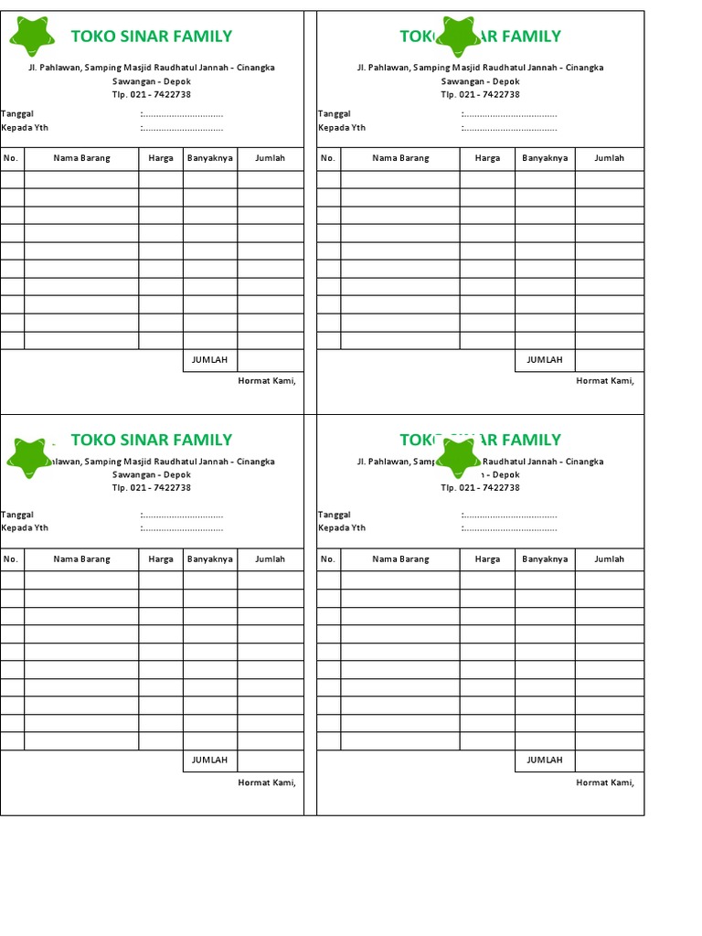 Stempel Dan Kwitansi Toko | PDF