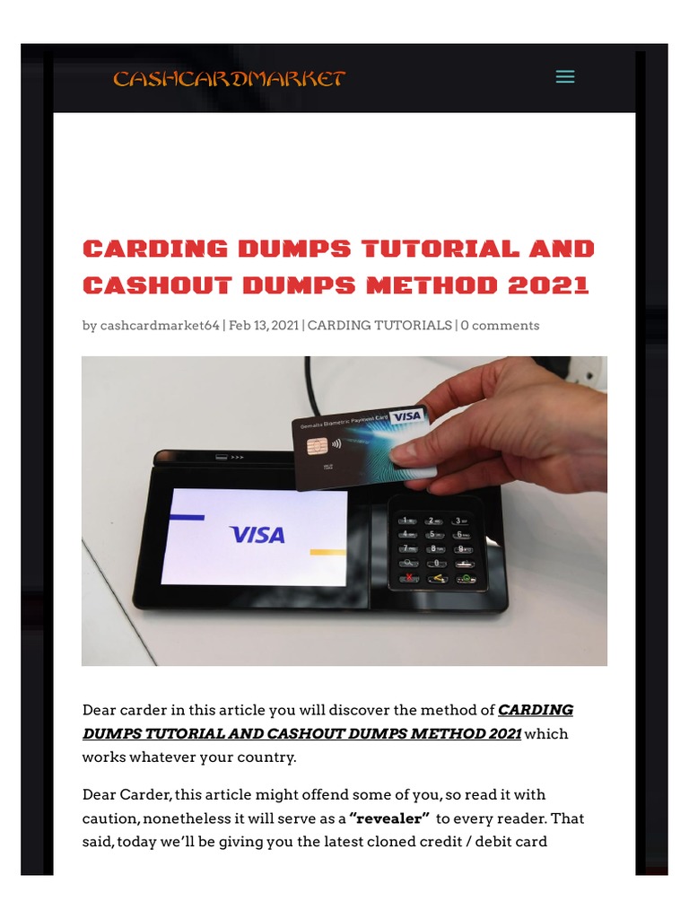 Carding Dumps Tutorial and Cashout Dumps Method 2021: A Guide to ...