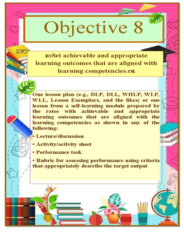Objective 8: Set Achievable and Appropriate Learning Outcomes That Are ...