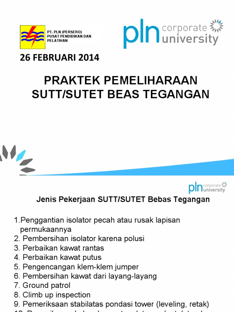 13 14. Praktik Pemeliharaan Sutt Sutet Bebas Tegangan | PDF