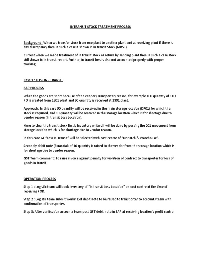 MB5T Stock Intransit | PDF | Debits And Credits | Invoice