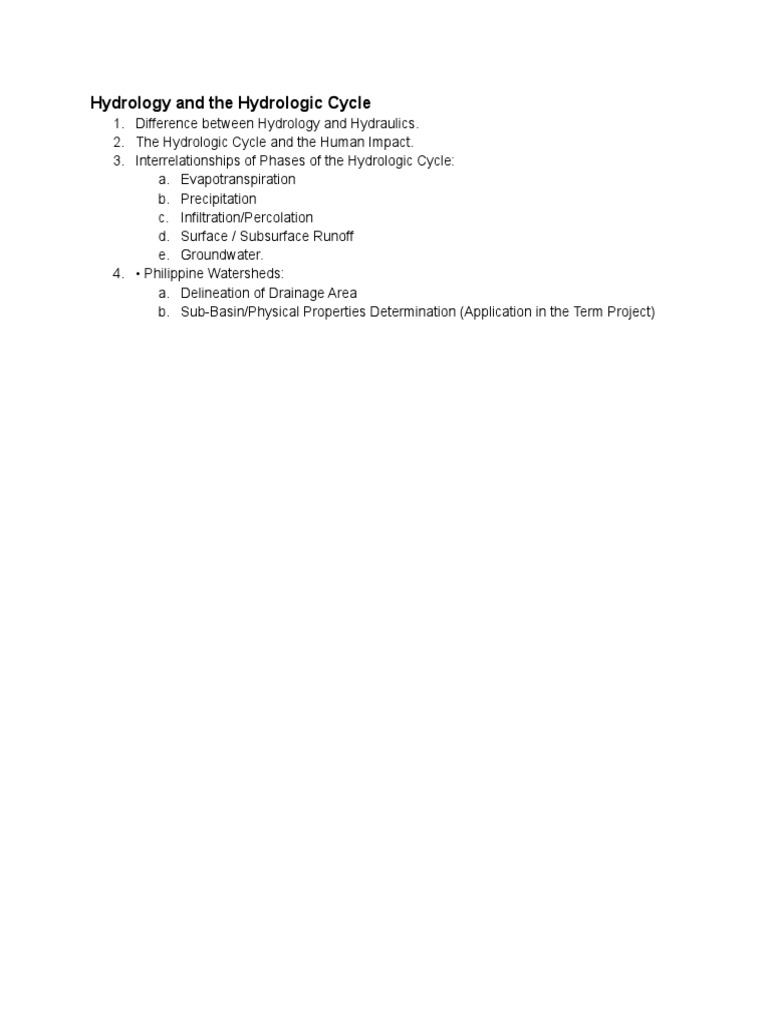 Chapter 1 - Hydrology and The Hydrologic Cycle | PDF | Social Science | Law