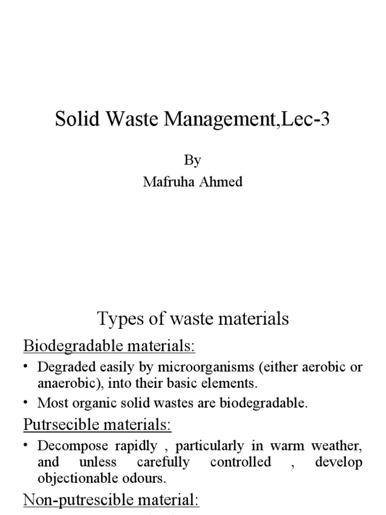 Types and Management of Solid Waste | PDF | Waste Management | Waste