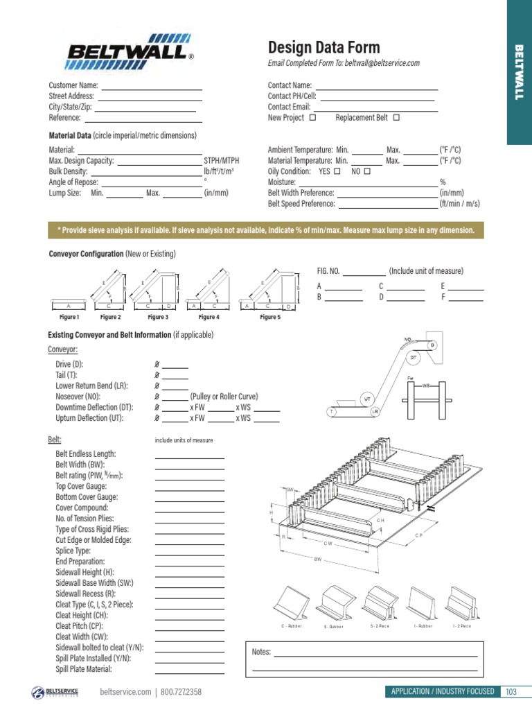 Beltwall - Design Data Form | PDF | Belt (Mechanical) | Manufactured Goods