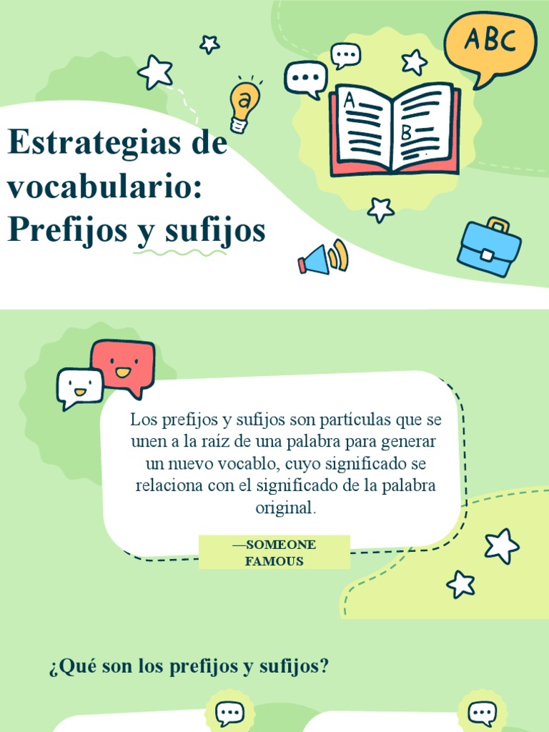 Prefijos y Sufijos: Estrategias de Vocabulario | PDF