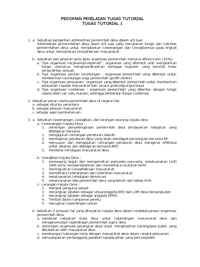 Panduan Tugas Pemerintahan Desa | PDF | Politik