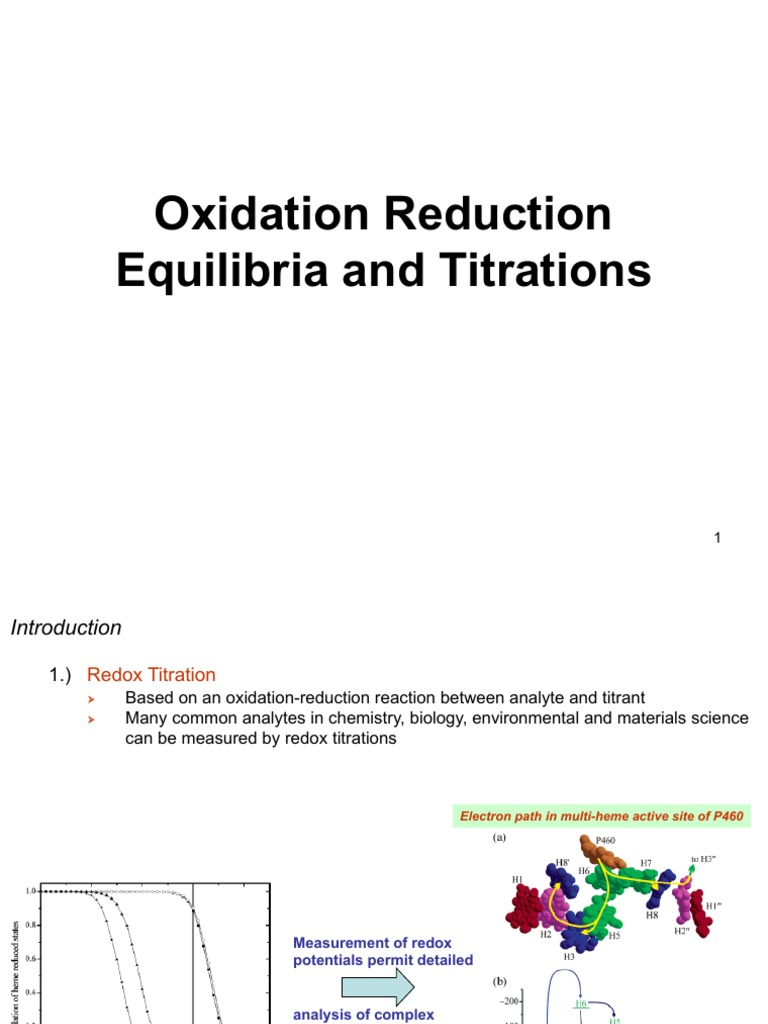 Redox Titration: Curves and Equivalence Points | PDF | Chemistry ...