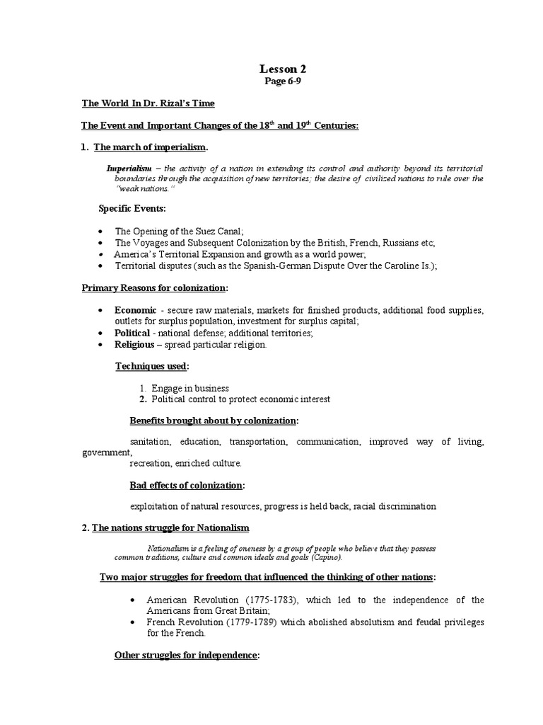Lesson 2: Imperialism - The Activity of A Nation in Extending Its ...