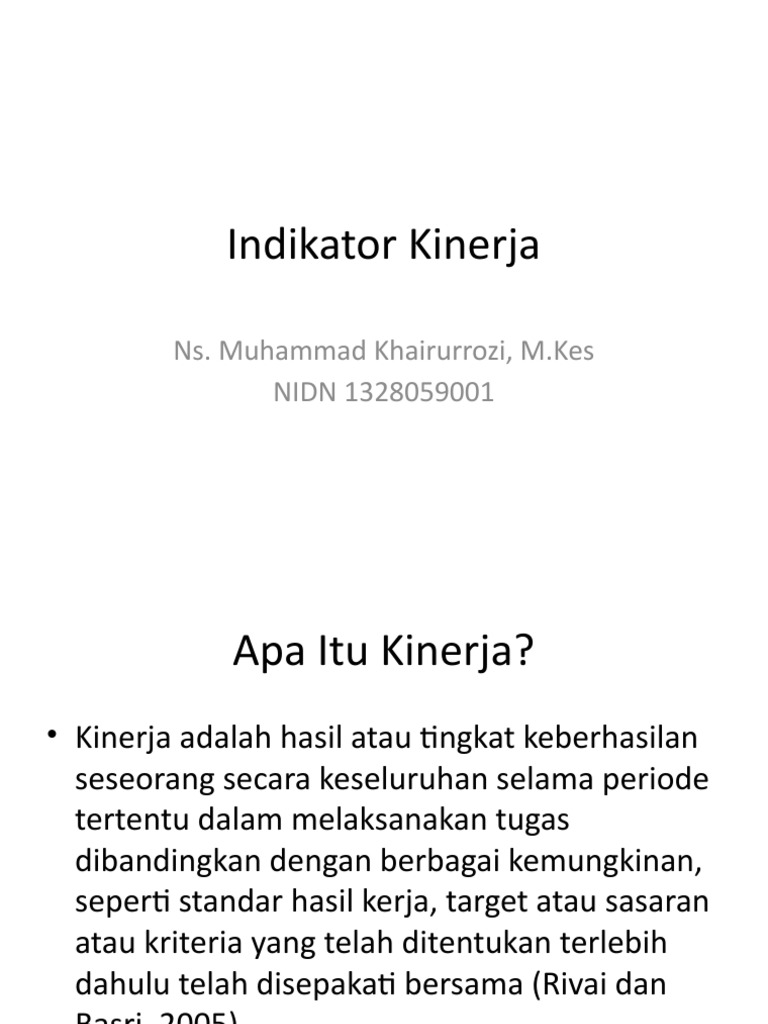 Indikator Kinerja Input, Output, Outcome | PDF