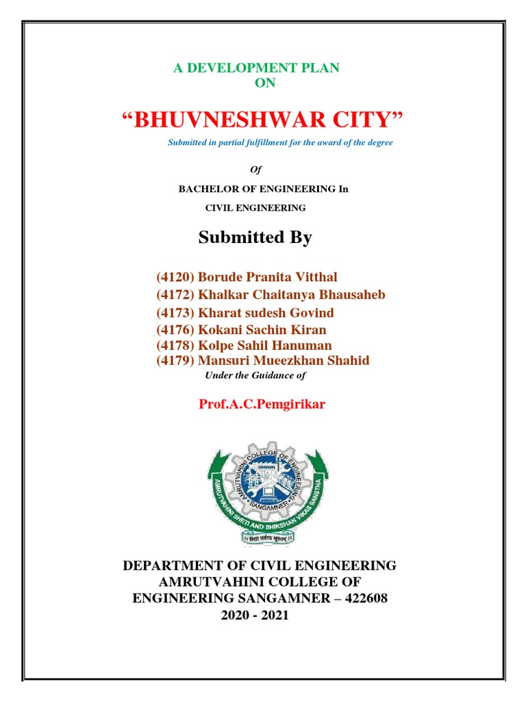 Development Plan for Bhubaneswar City | PDF