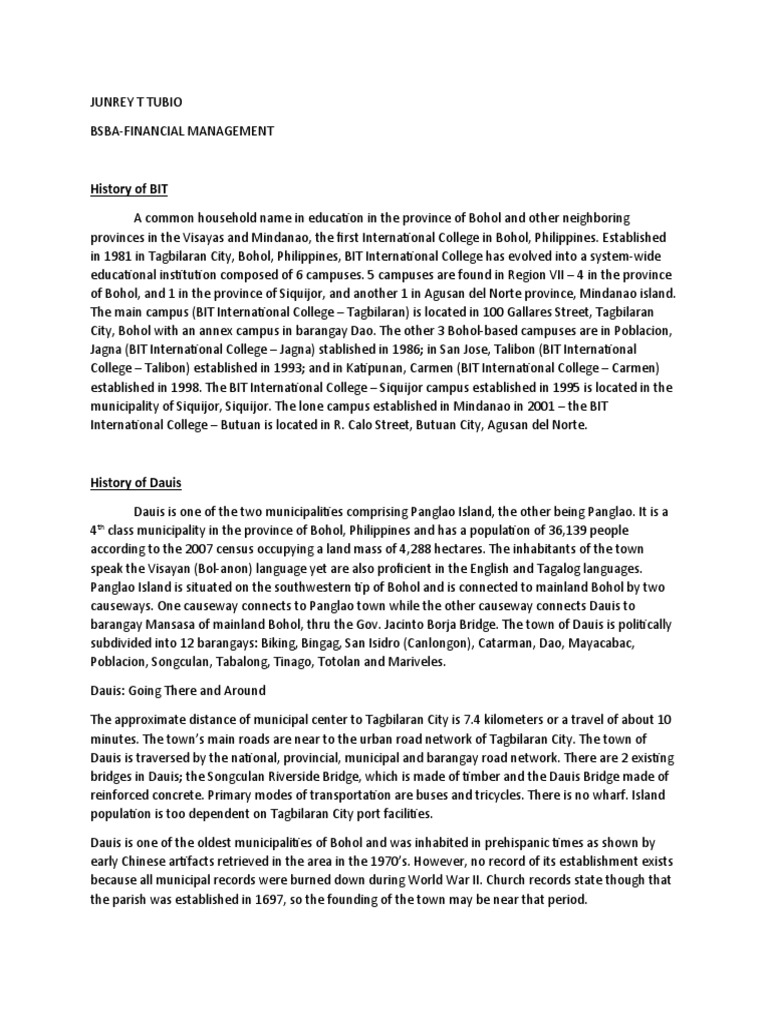 History of Dauis | PDF