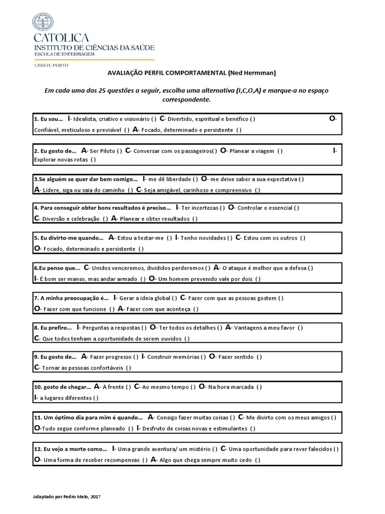 Teste de Perfil Comportamental | PDF